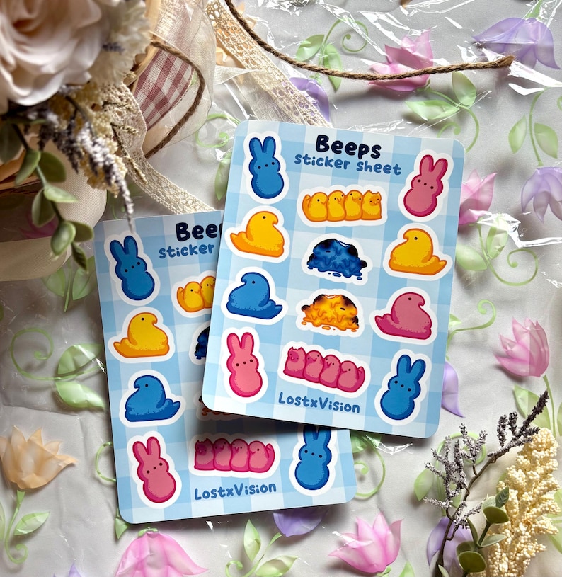 Beeps Sticker Sheet | Water Bottle Laptop Sticker | Journaling Notebook ...