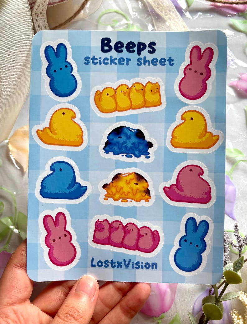 Beeps Sticker Sheet | Water Bottle Laptop Sticker | Journaling Notebook ...