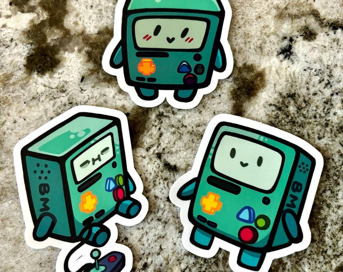 BMO Robot Floral | Vinyl Sticker for Water Bottle, Laptops, Notebooks ...