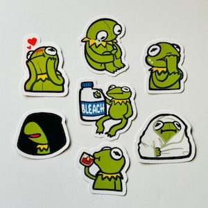 Derpy Green Frog Meme Sticker Bundle | Water Bottle Laptop Sticker ...