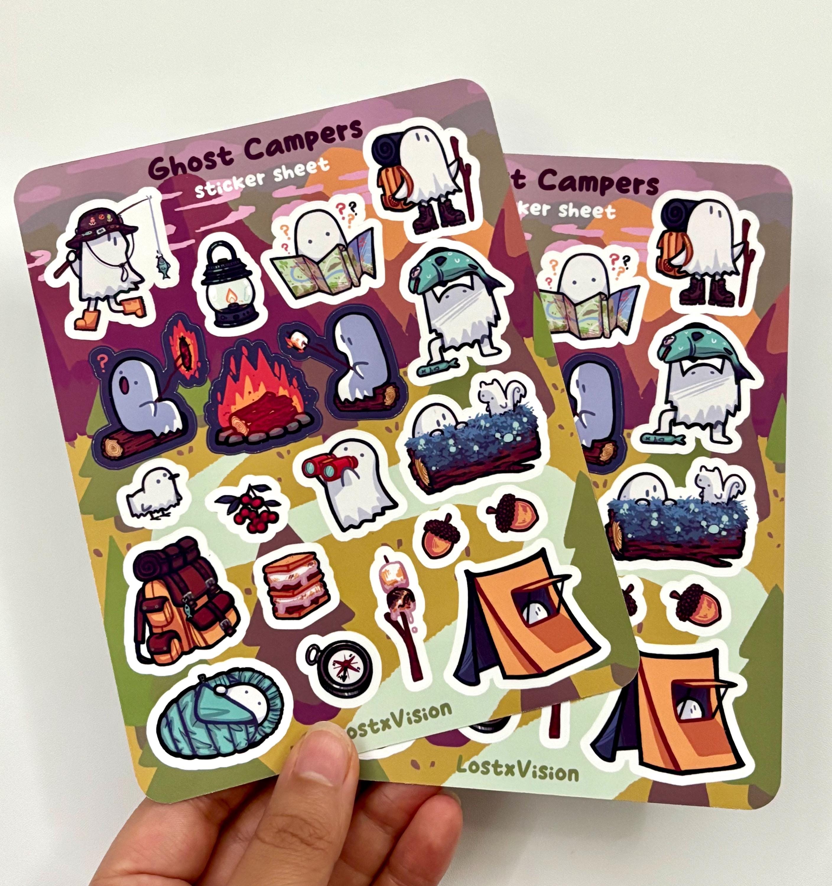 Ghost Campers Sticker Sheet | Water Bottle Laptop Sticker | Journaling ...