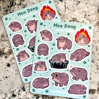 Moo Deng Sticker Pack - Etsy