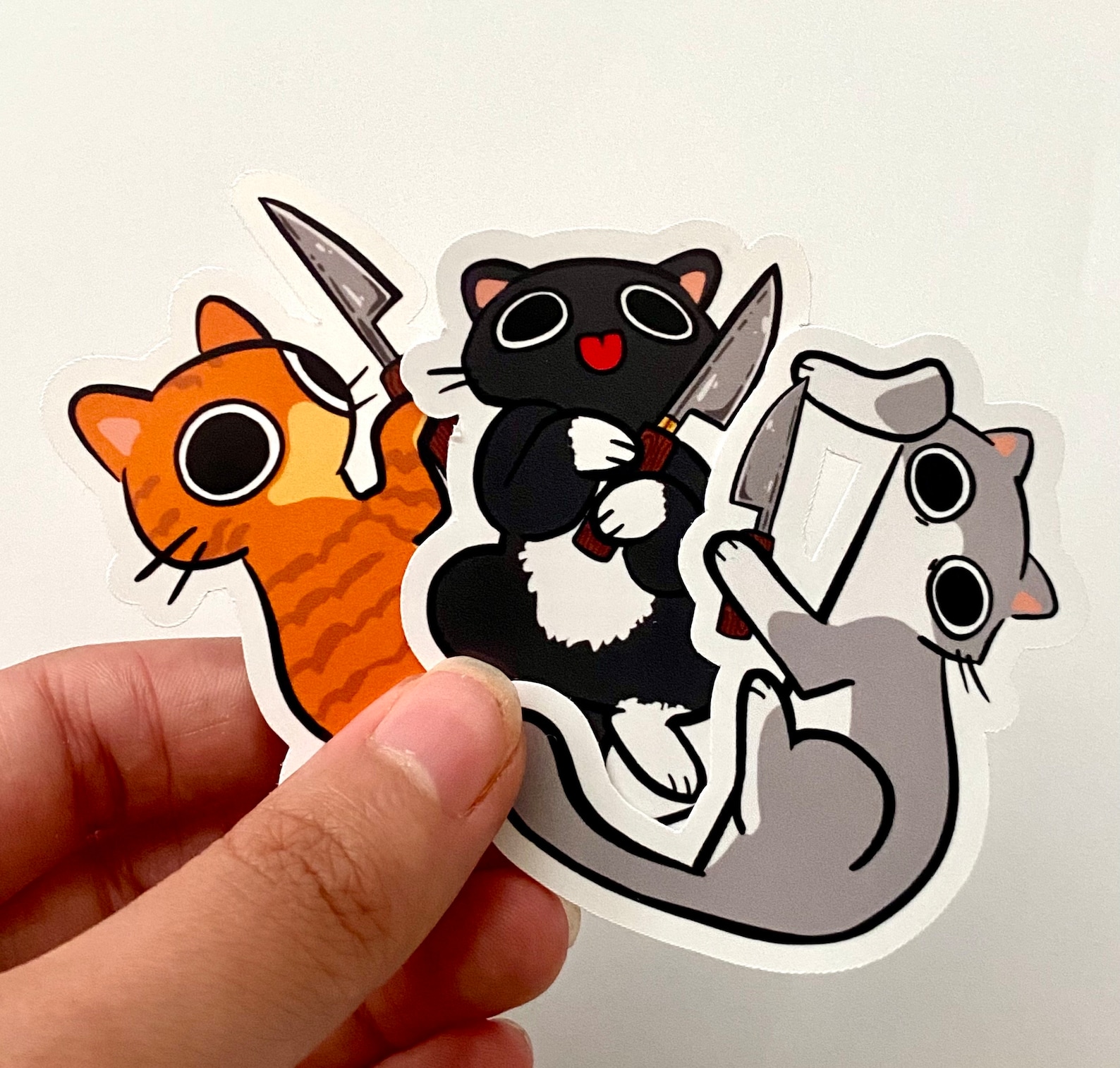 Cats With Knives Sticker Bundle Water Bottle Laptop Sticker Journaling ...