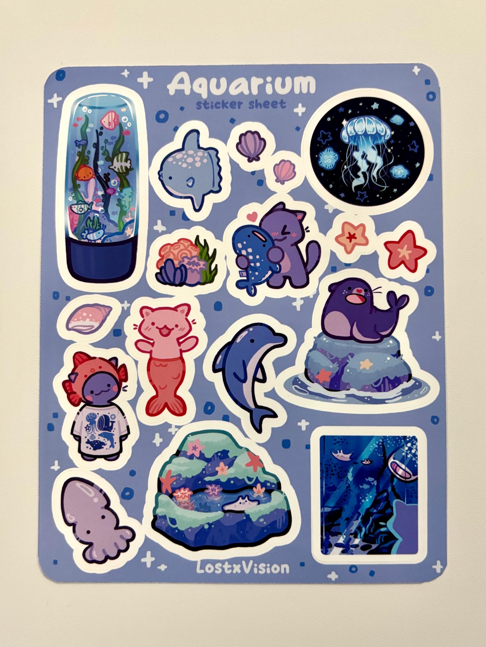 Aquarium Sticker Sheet | Water Bottle Laptop Sticker | Journaling ...
