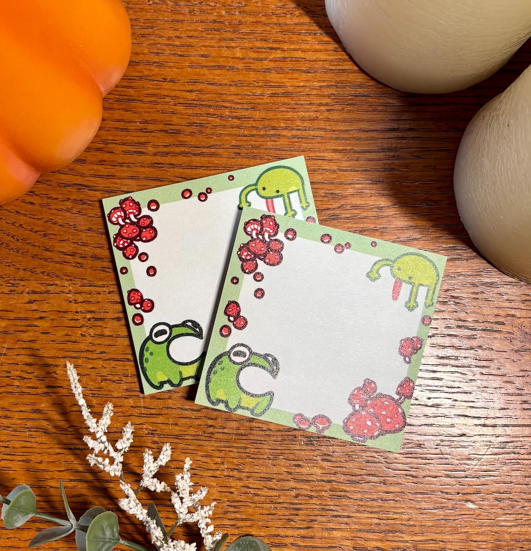 Mushroom Frogs Sticky Notepad/stationary/office Supply/ Sticky Notes - Etsy