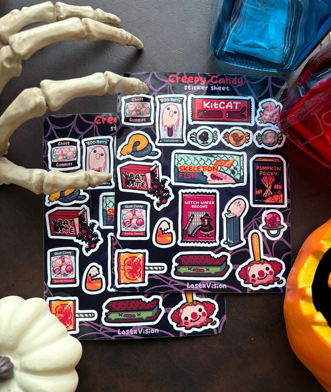 Creepy Candy Sticker Sheet | Water Bottle Laptop Sticker | Journaling ...