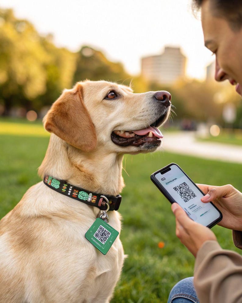 Digital Scannable Dog Tag Template With QR Code, Custom Pet ID Card ...