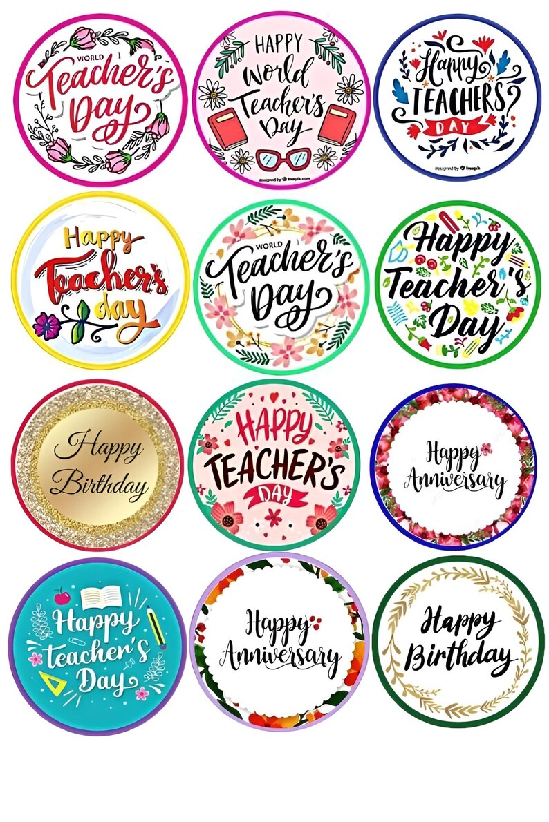 Teacher's Day Digital Clipart - Printable PNG Stickers, Cute Classroom ...