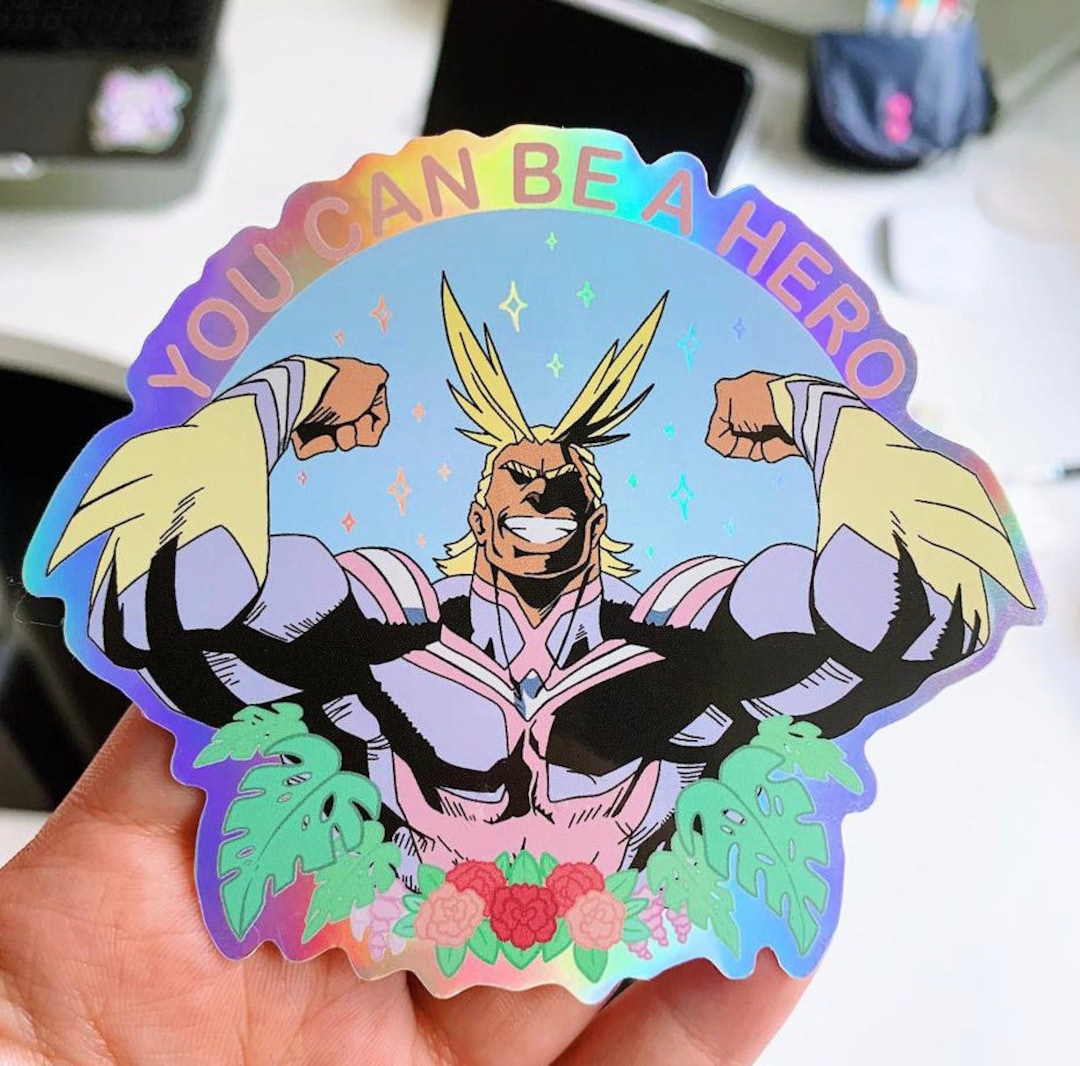 All Might Holographic Sticker - Etsy