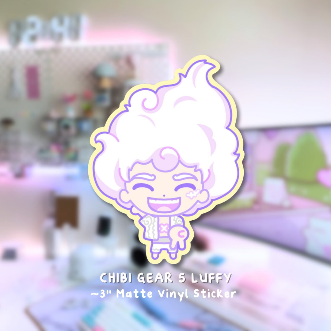 Luffy Chibi Gear 5 - Matte Vinyl Sticker - Perfect for Gifting Love ...