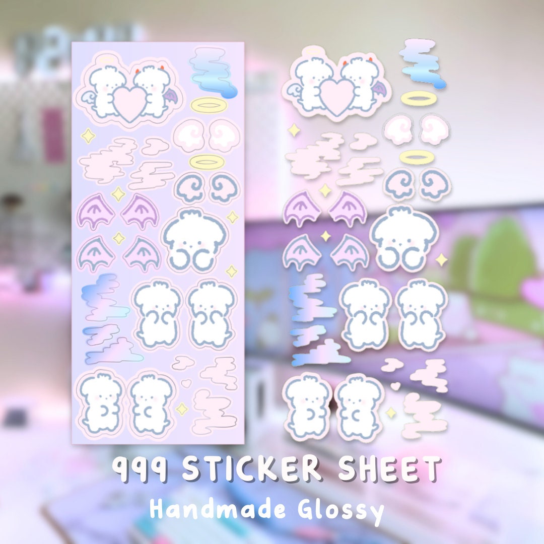 999 Teddy Sticker Sheet - Etsy
