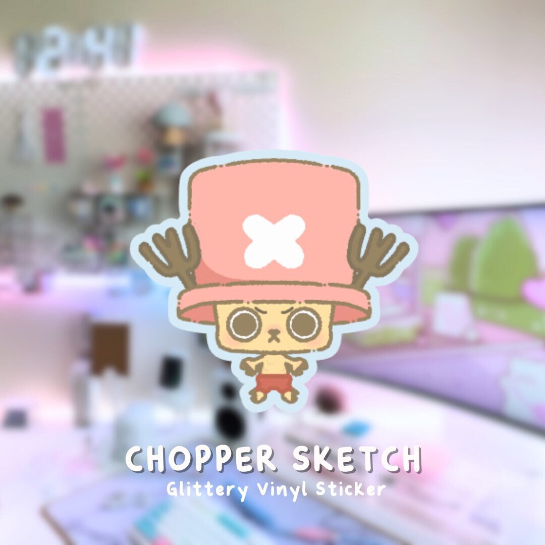 Chopper Sketch Glittery Sticker - Etsy
