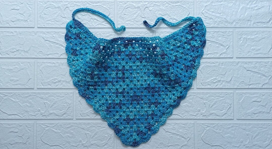 Crochet Bandana Pattern, Crochet Triangle Hair Bandana Pattern, Crochet ...
