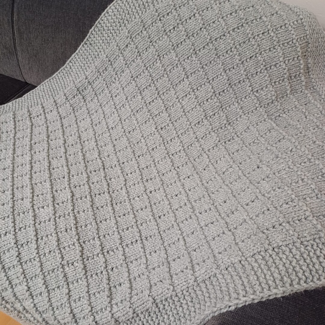 Knit Blanket Pattern, Beginner Knit Blanket Pattern, Modern Knitting ...