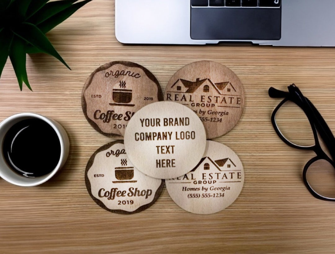 Custom Brand Logo Coasters Personalized Store Coasters Business ...