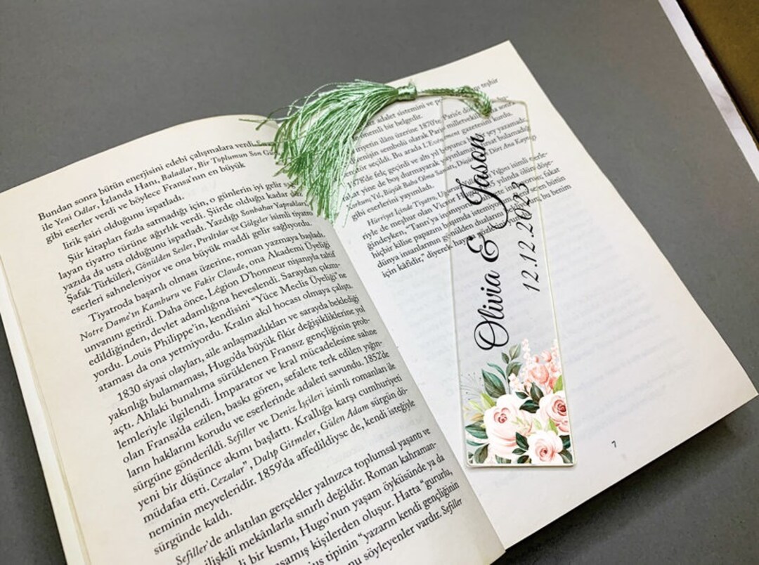 Clear Acrylic Bookmarks,custom Floral Bookmarks,unique Birthday Gift ...