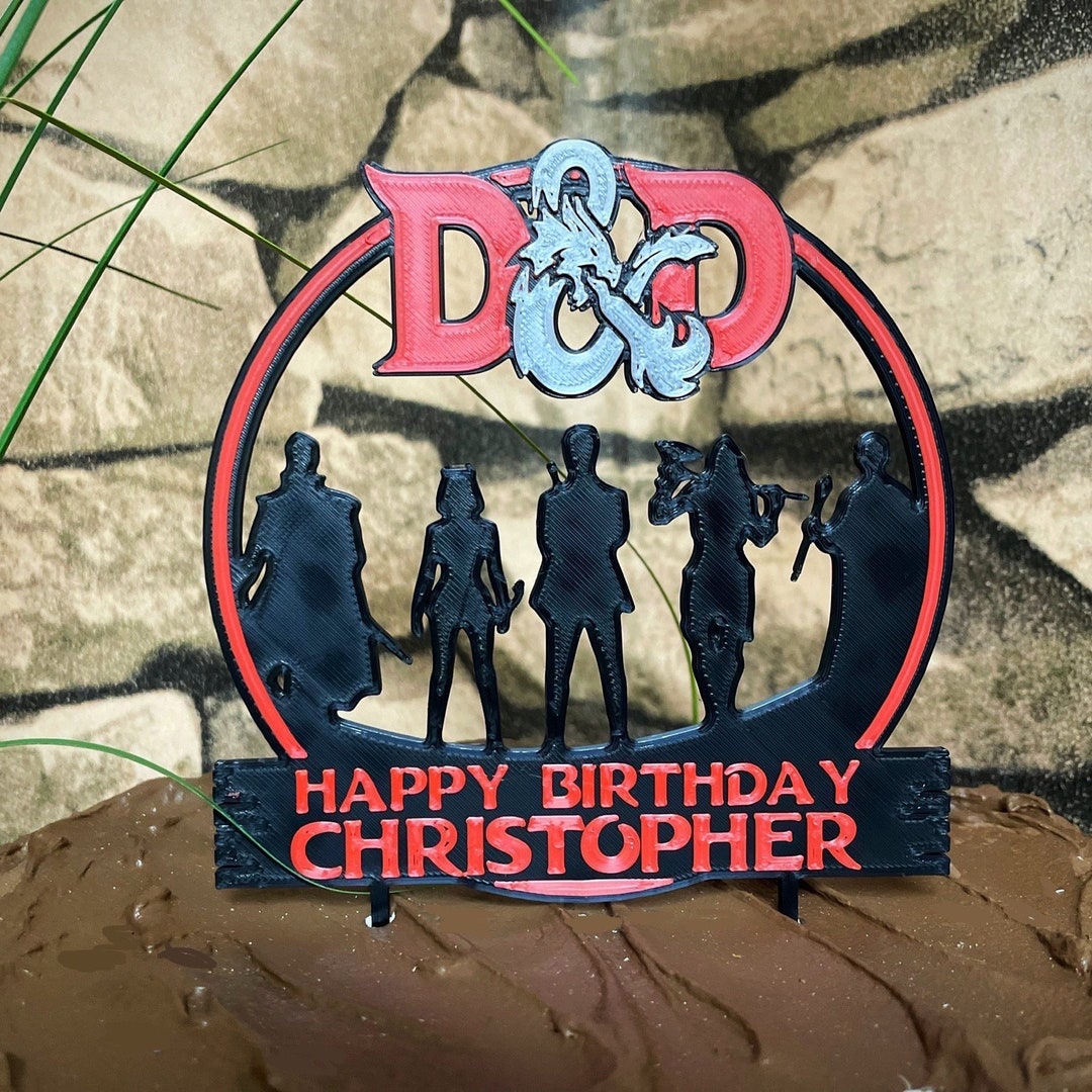 3D Dungeons & Dragons Inspired Cake Topper Personalise - Etsy