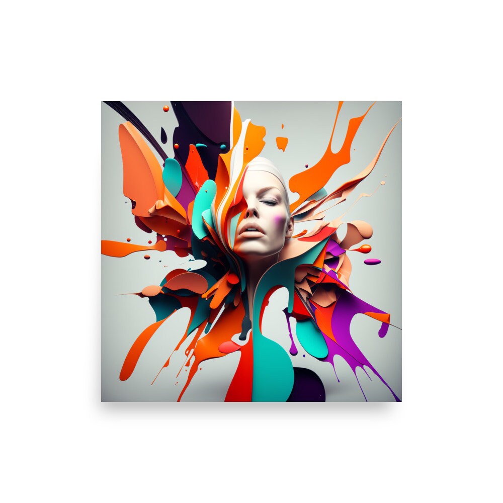 Contemporary Abstract Art Face Designs Abstract Splash Woman Portrait ...