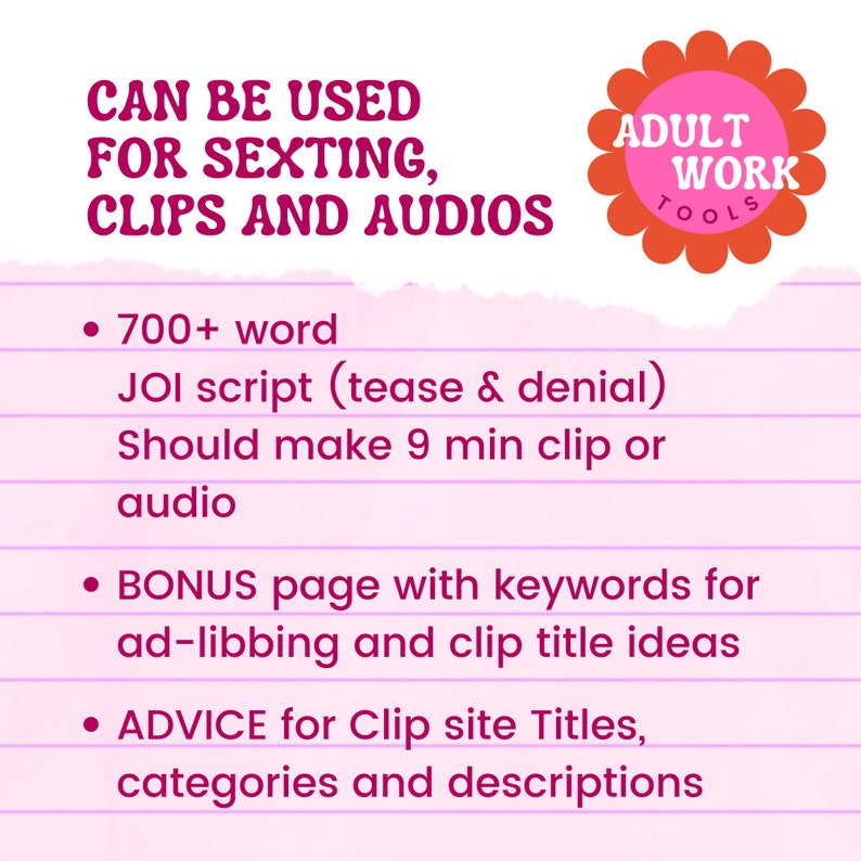 JOI Onlyfans Script (edging Tease Denial) for Video, Sexting, Audio for ...