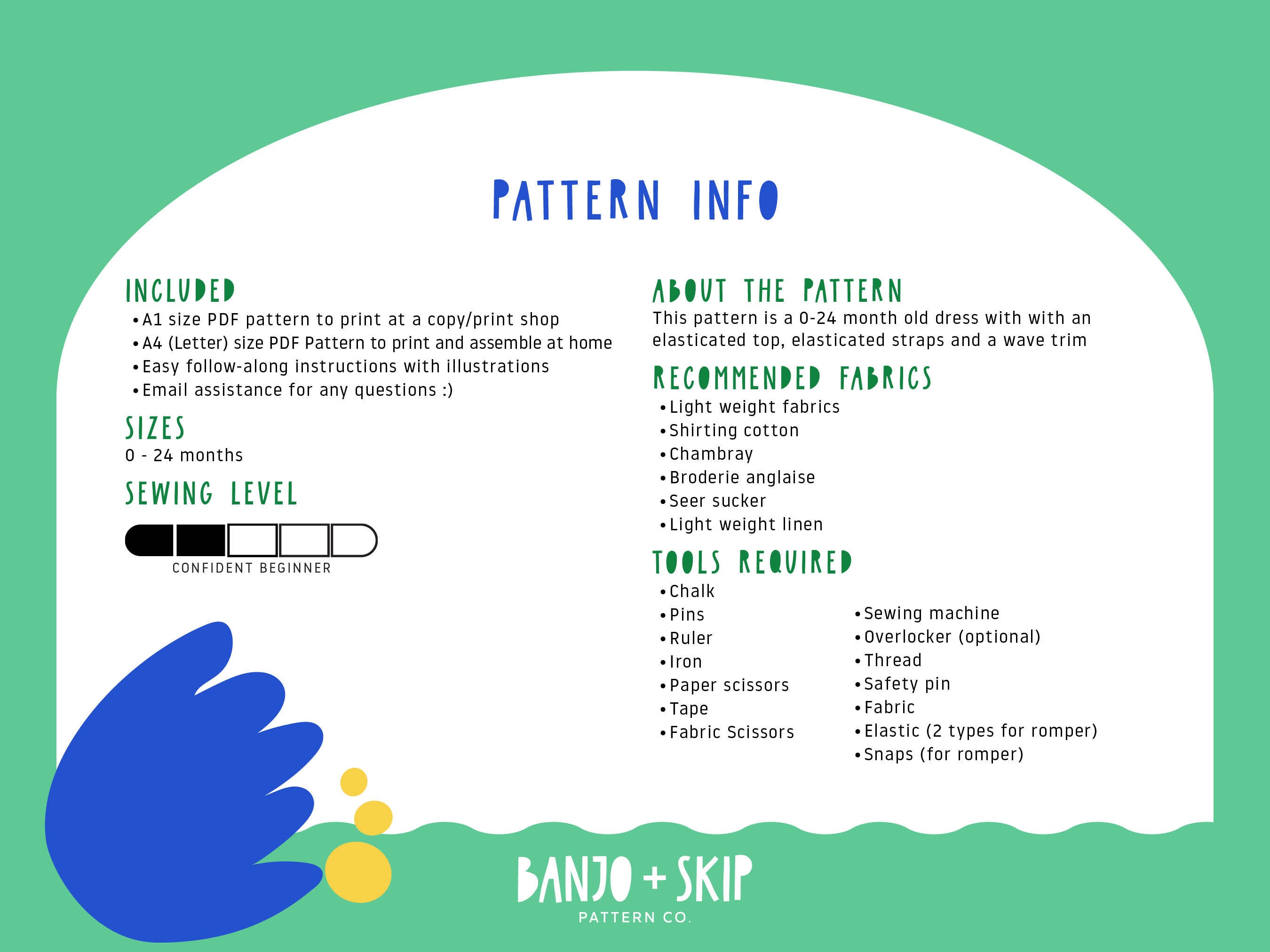 Baby Dress Sewing Pattern PDF download TEST PATTERN - Etsy