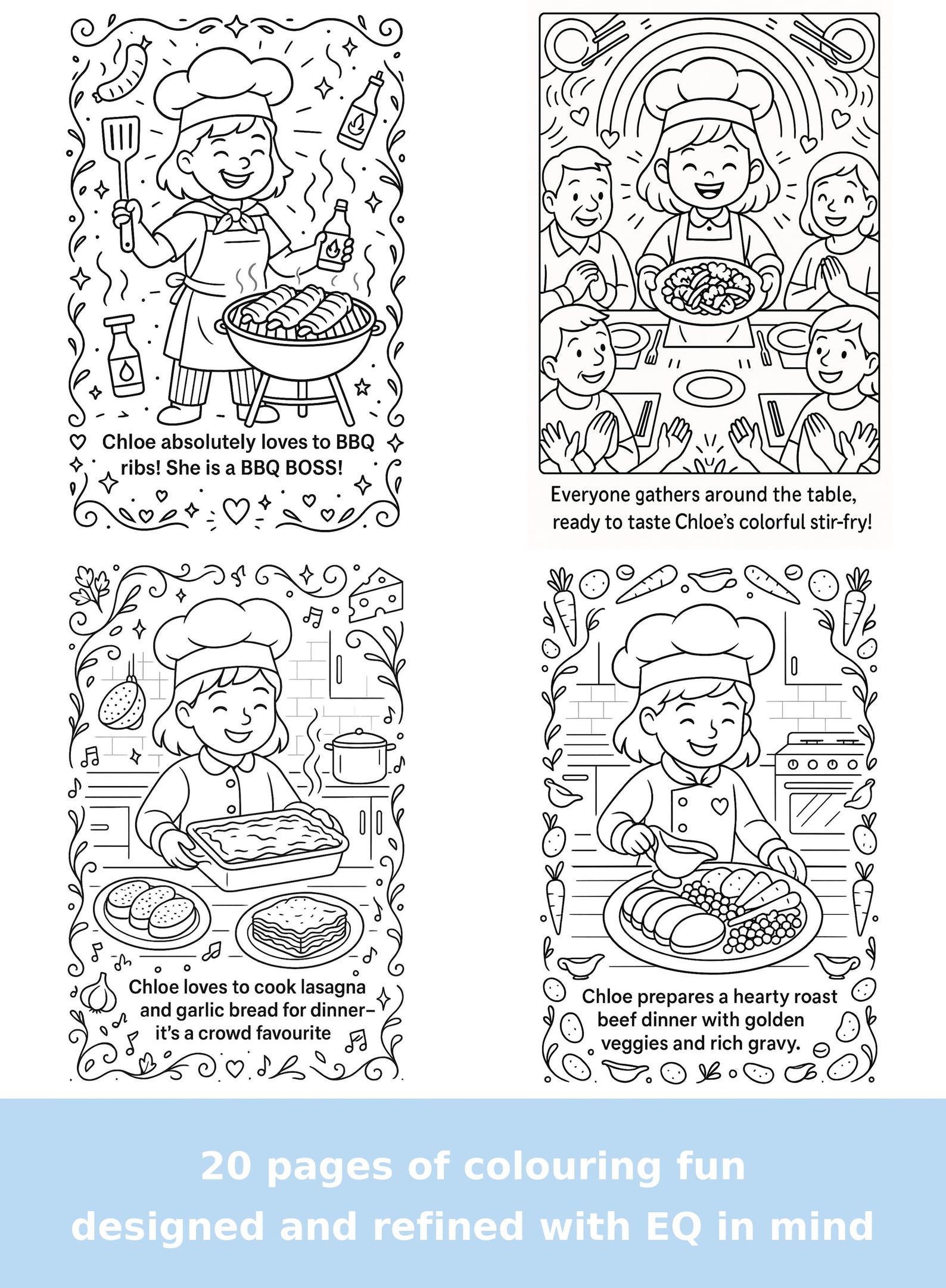 Cook With Chloe the Chef | Kids’ Coloring Book for Cooking, Creativity ...