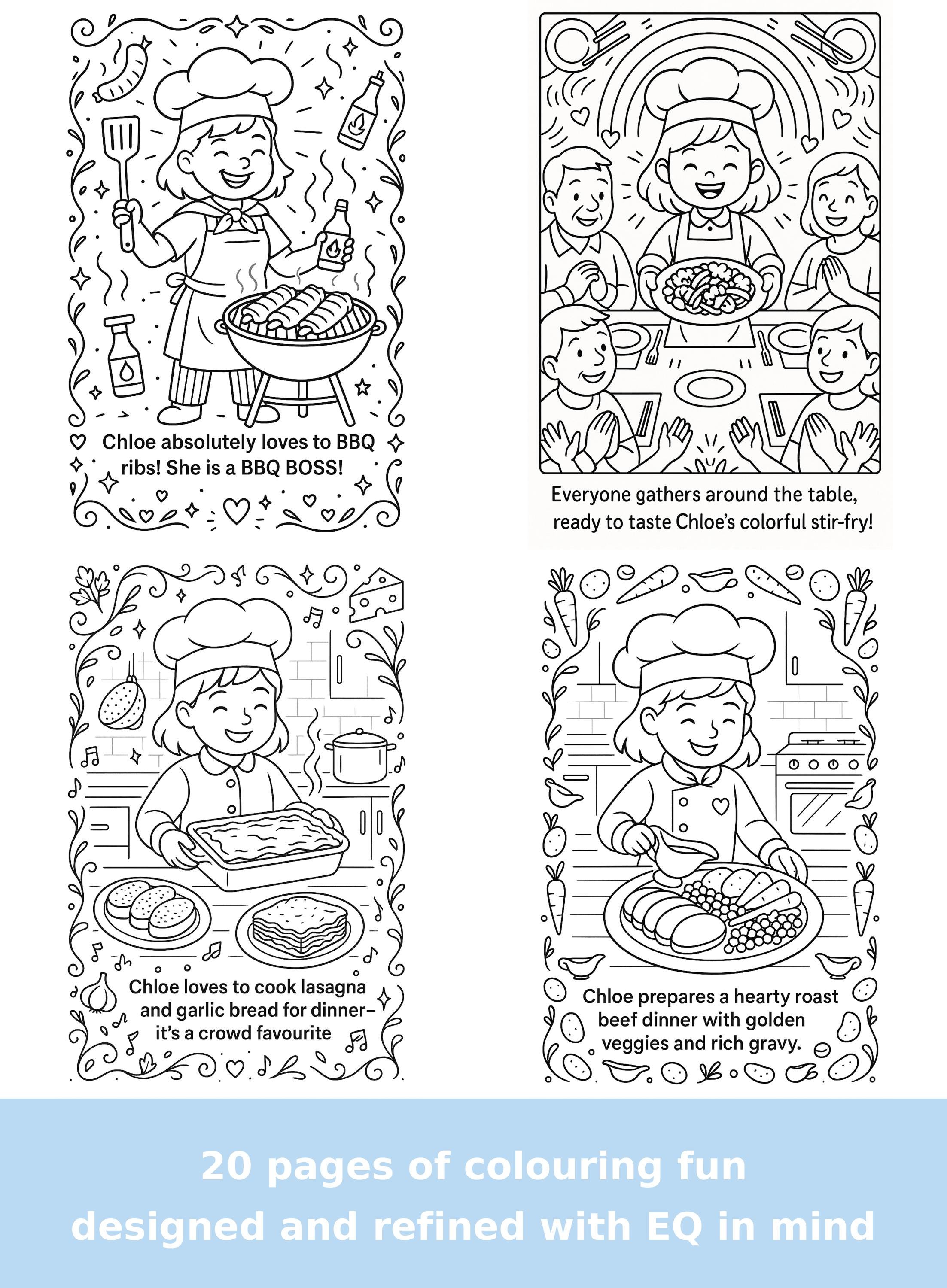 Cook With Chloe the Chef | Kids’ Coloring Book for Cooking, Creativity ...
