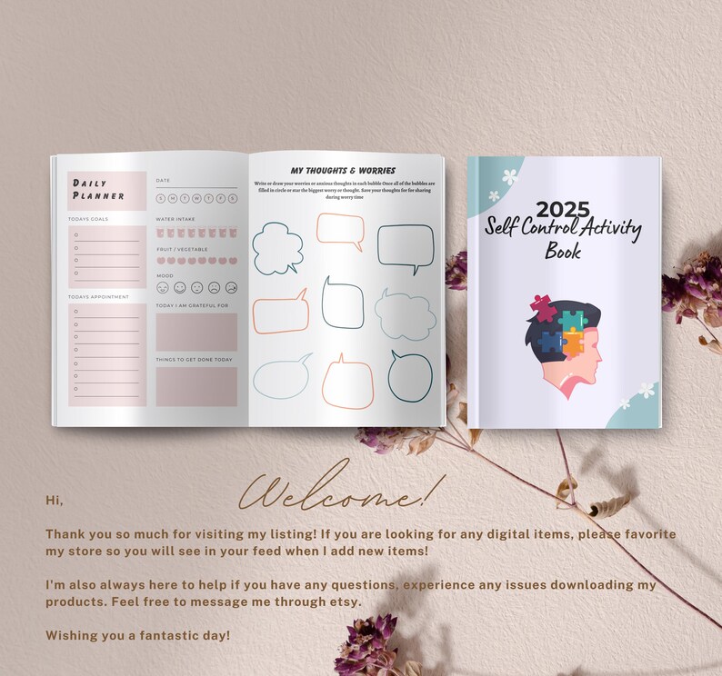 Self-control Activity Planner Printable and Digital | Emotional ...