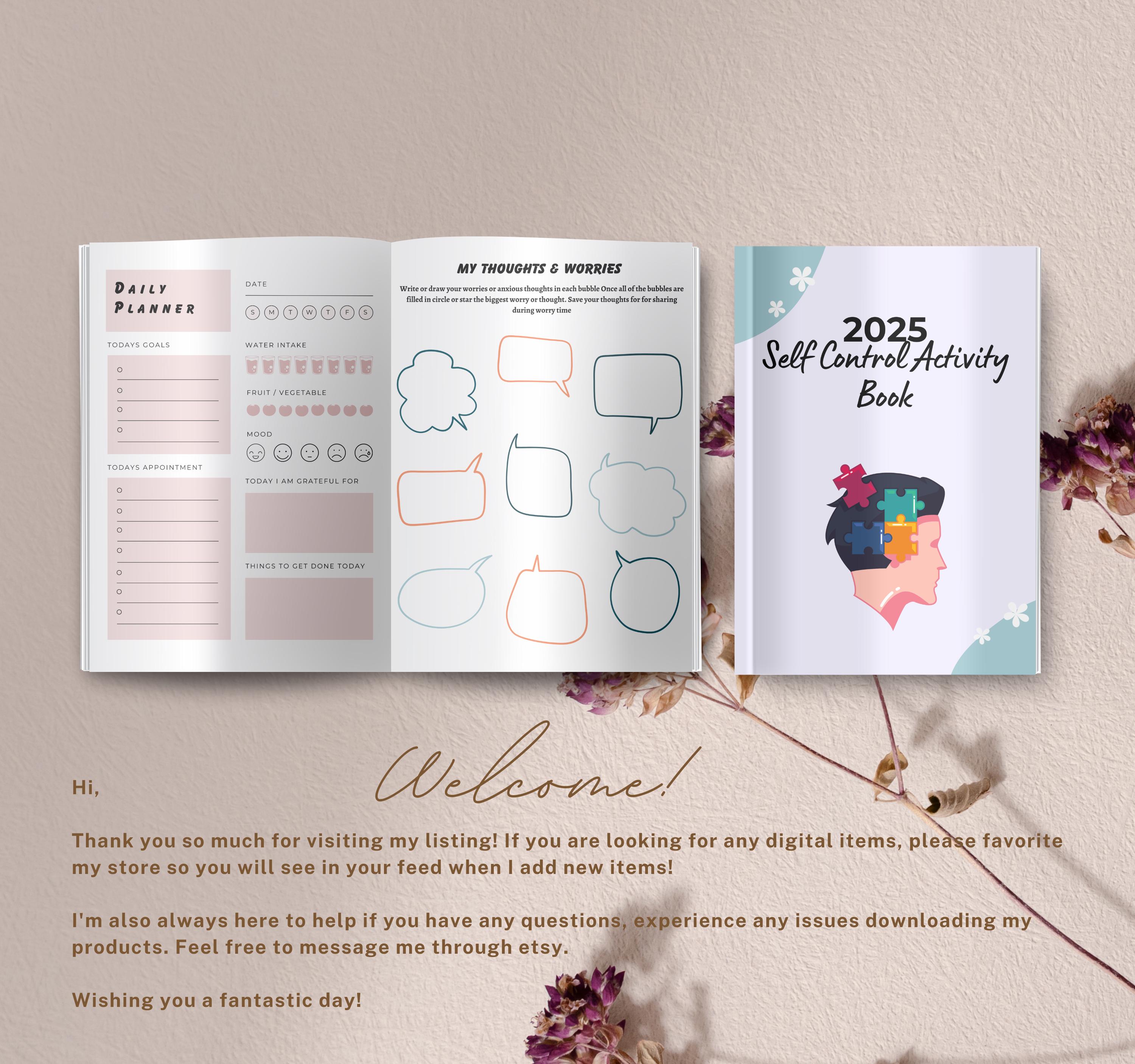 Self-control Activity Planner Printable and Digital | Emotional ...
