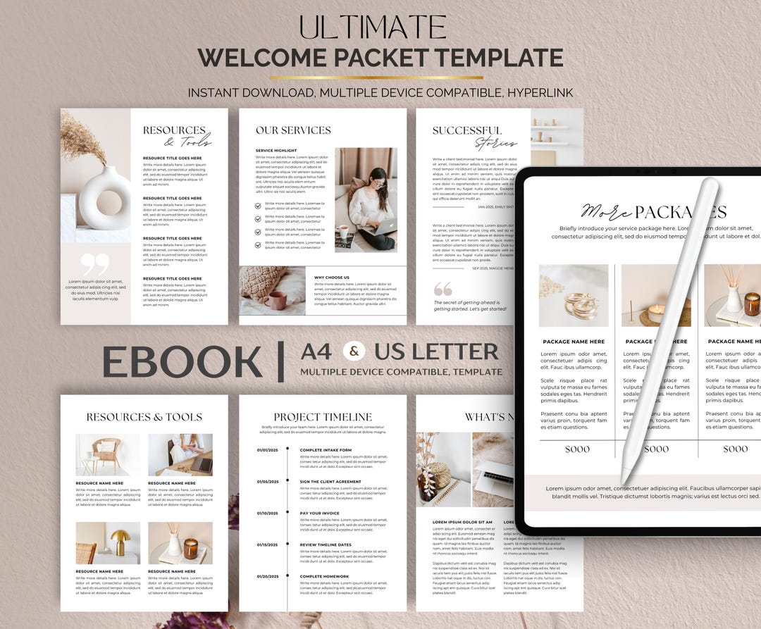Welcome Packet Guide Template Canva Editable | Client Welcome Guide ...