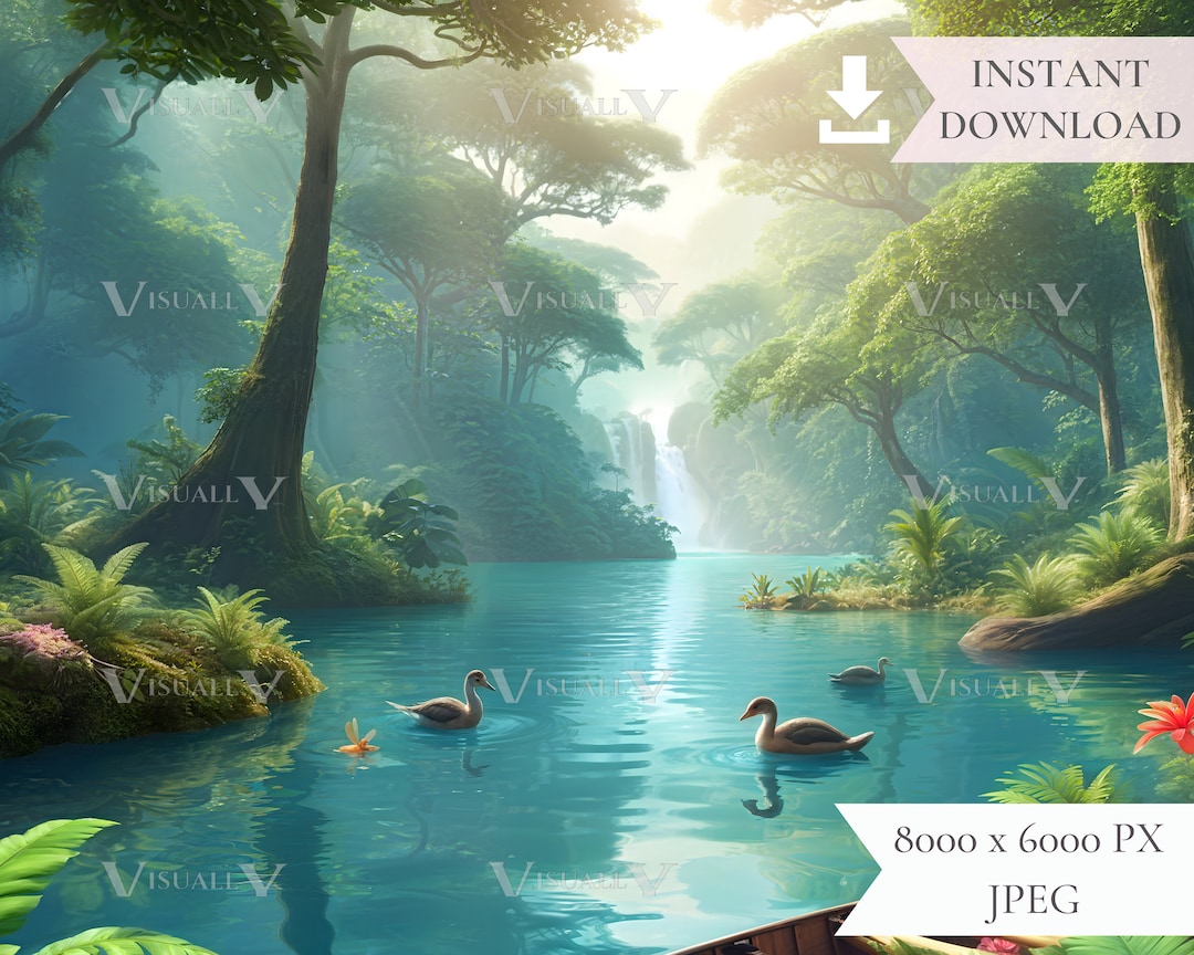 Printable Magical Forest, Digital Paper, Fantasy Forest Digital Paper ...