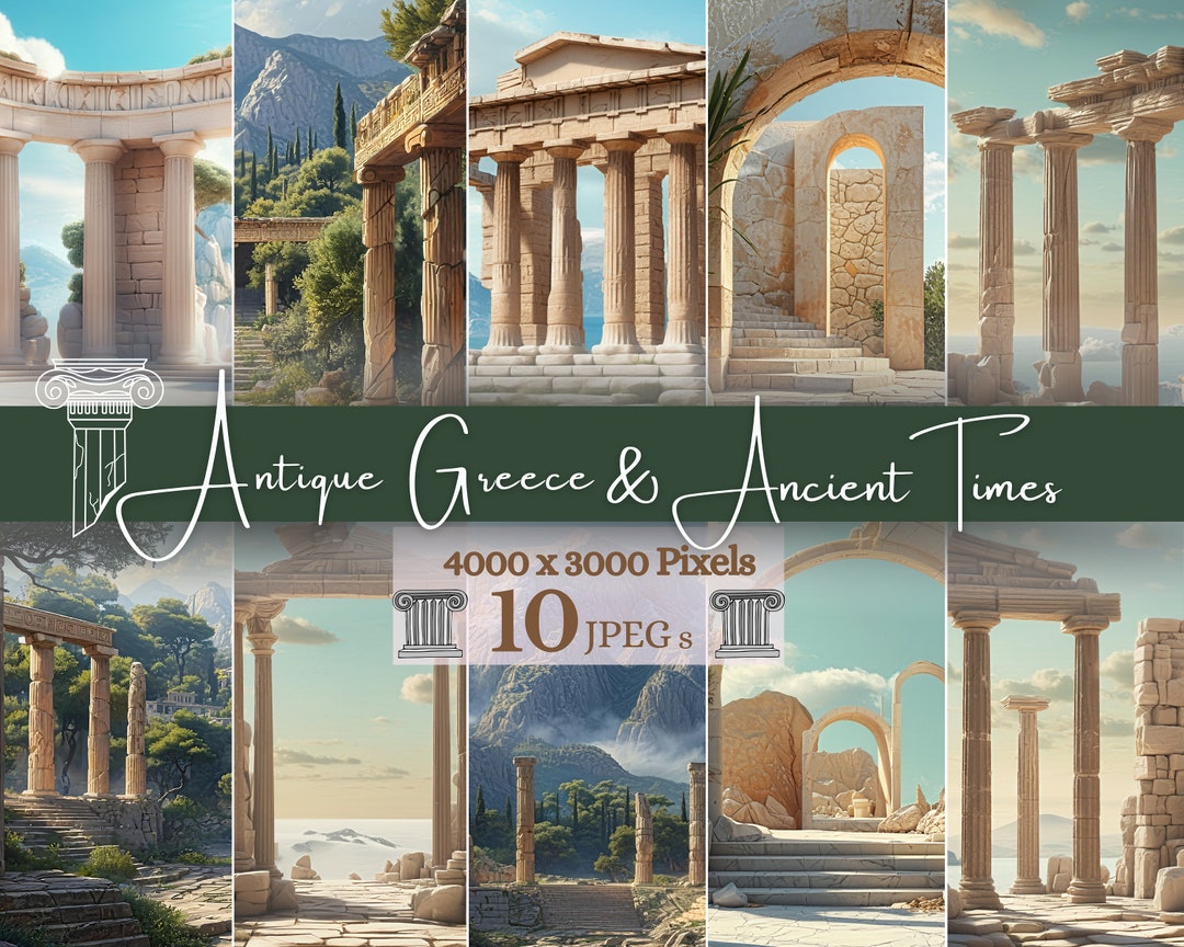 Antique Greece, Roman, Ancient Ages Digital Background // Backdrop ...