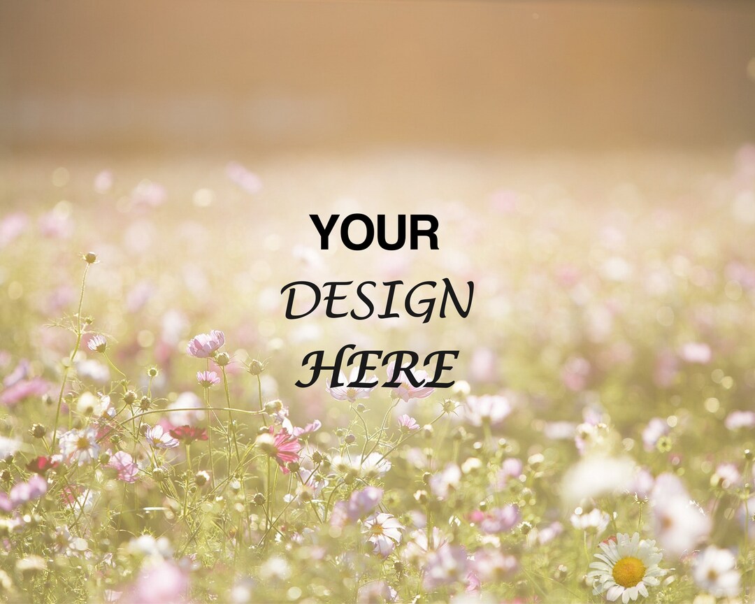 Digital Flowers Field Background - Etsy