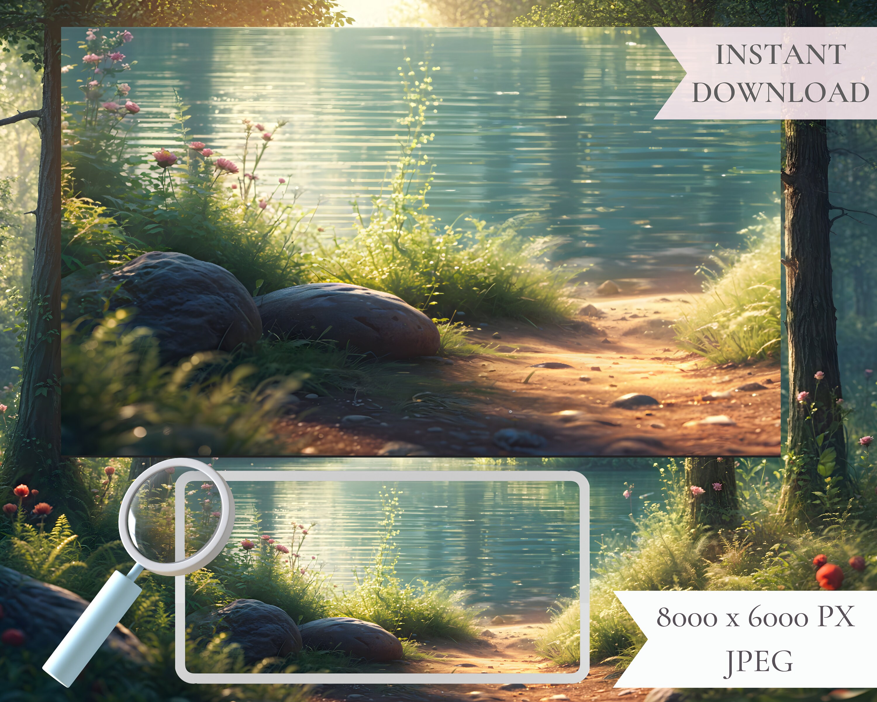 Enchanted Magical Forest, Digital Paper, Fantasy Magical Forest Digital ...