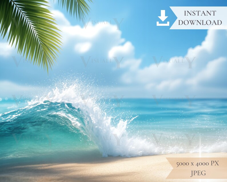 Playful Beach FULL Pack // Digital Background // Backdrop // Summer JPG ...