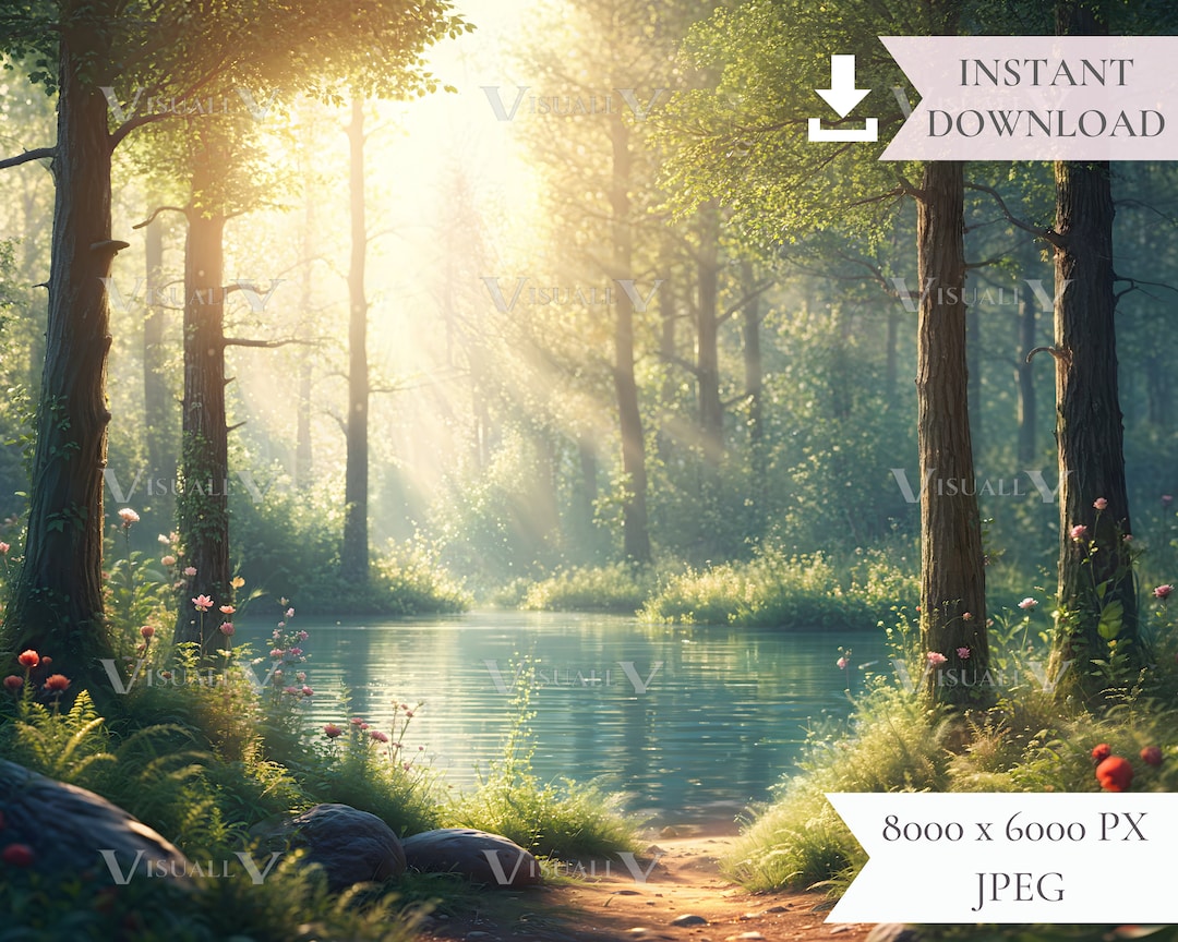 Enchanted Magical Forest, Digital Paper, Fantasy Magical Forest Digital ...