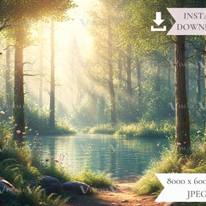 Enchanted Magical Forest, Digital Paper, Fantasy Magical Forest Digital ...