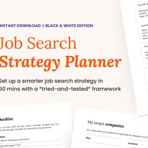 Printable Job Search Strategy Planner, Minimalist Job Search Planner ...