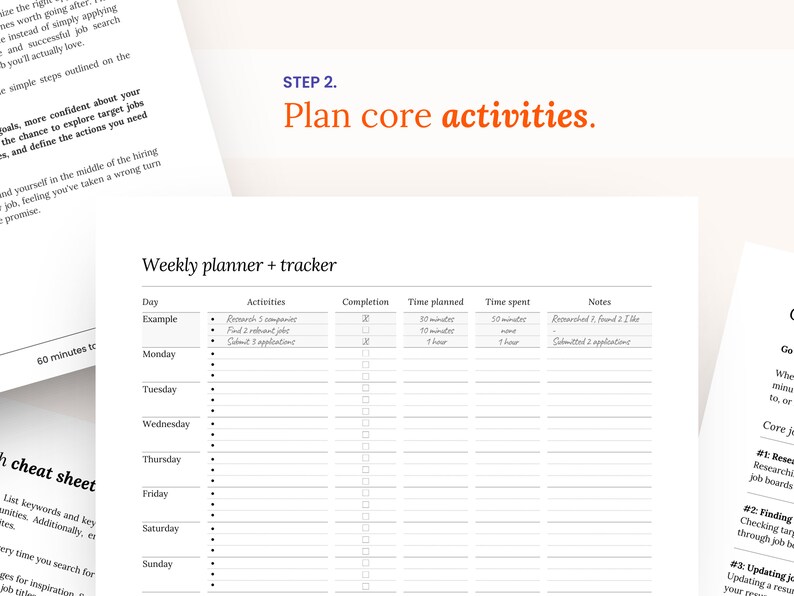 Printable Job Search Strategy Planner, Minimalist Job Search Planner ...