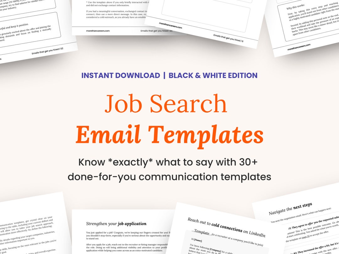 Job Search Email Templates, 30 Done-for-you Messages Examples for Email ...