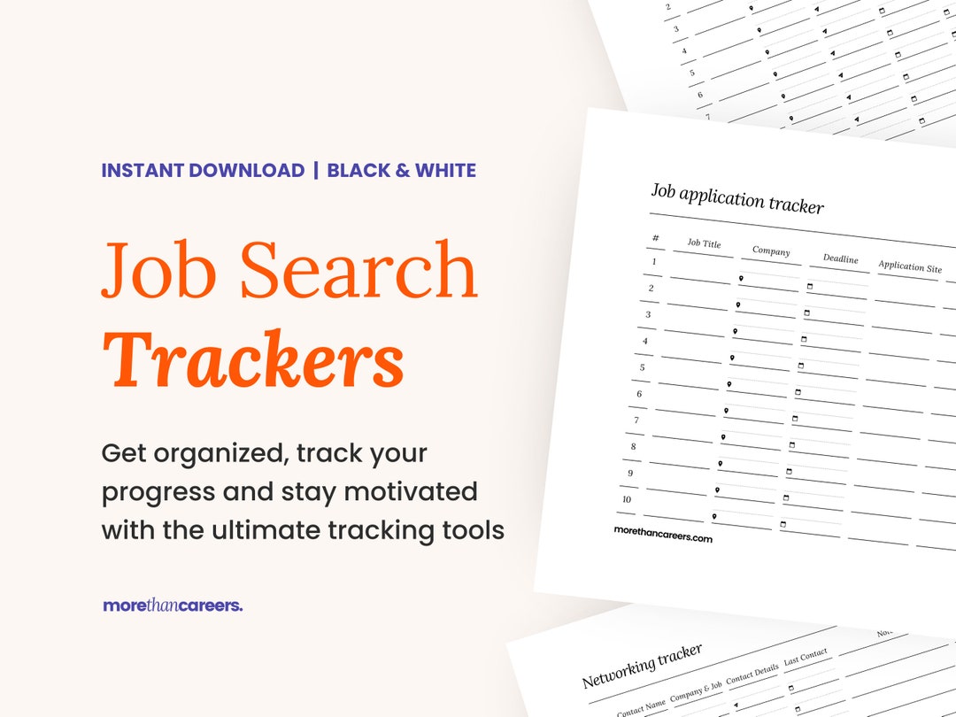 Job Search Tracker, Interview Tracker Networking Tracker, Minimalist ...