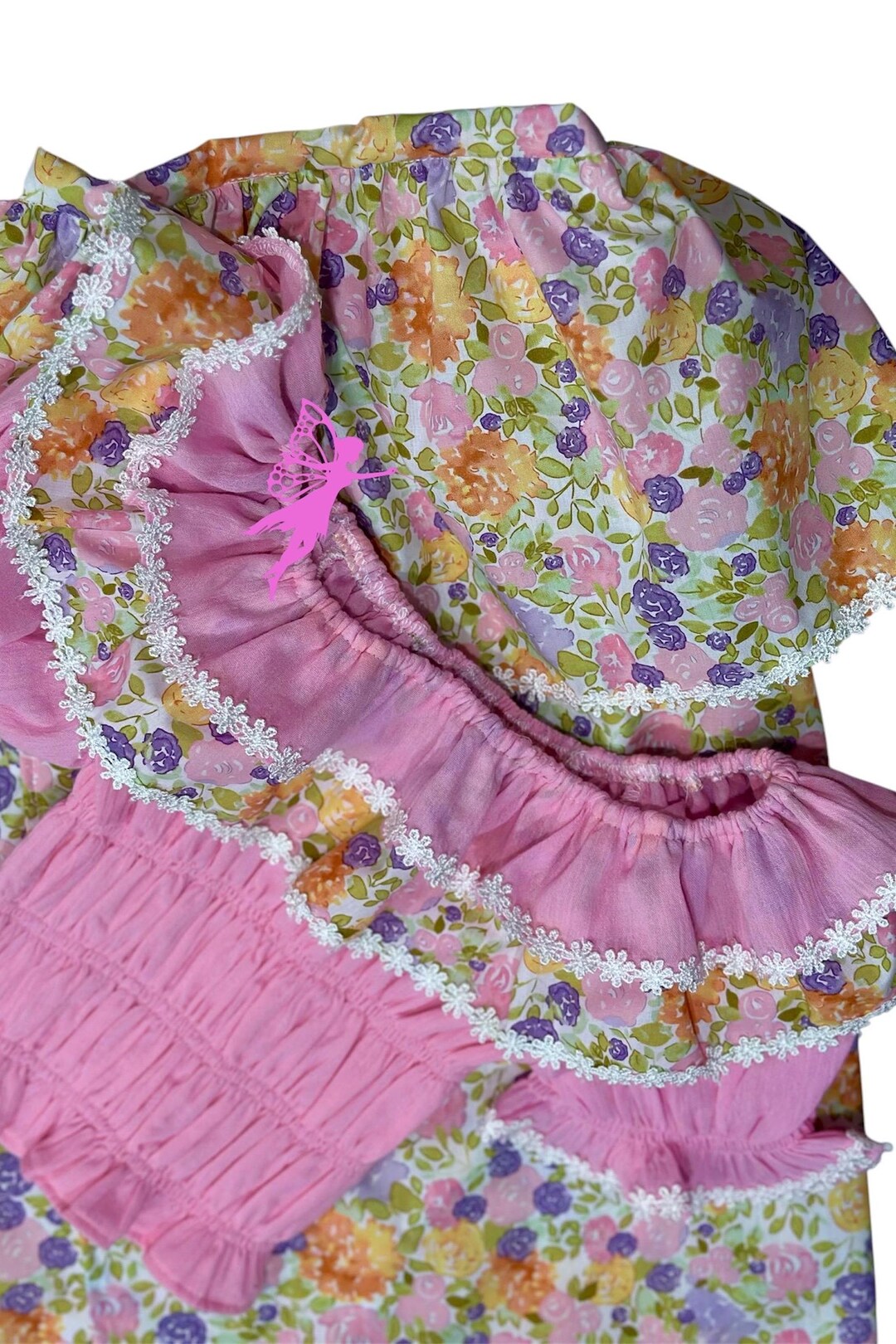 Girls Pink Floral Half Saree/ Lama Saree: Custom Sri Lankan Costume ...