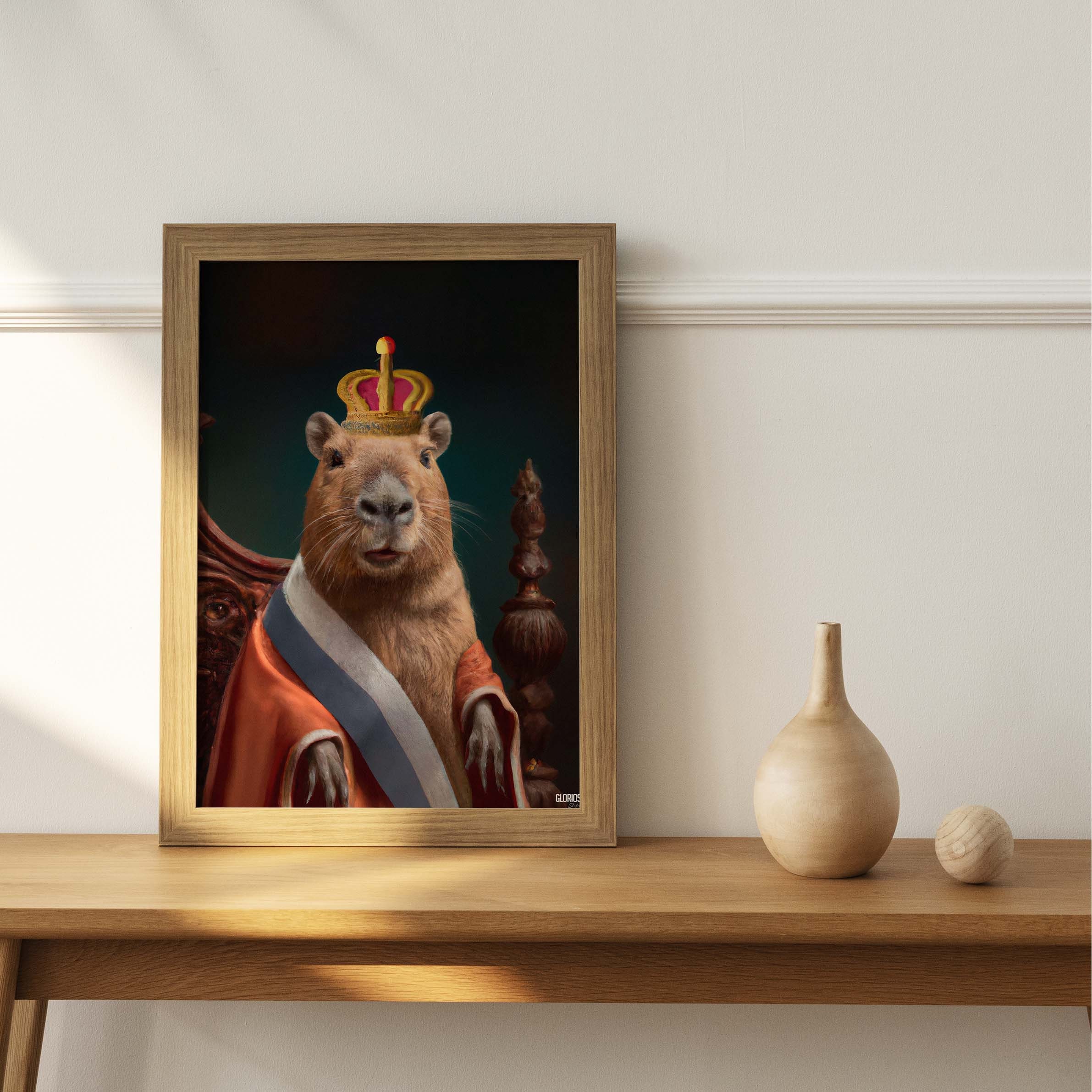King Capybara Poster, Wall Art, High Quality Poster sold by Thien | SKU ...
