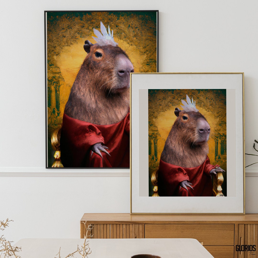 Prince Capybara Poster Wall Art Illustration Capybara - Etsy
