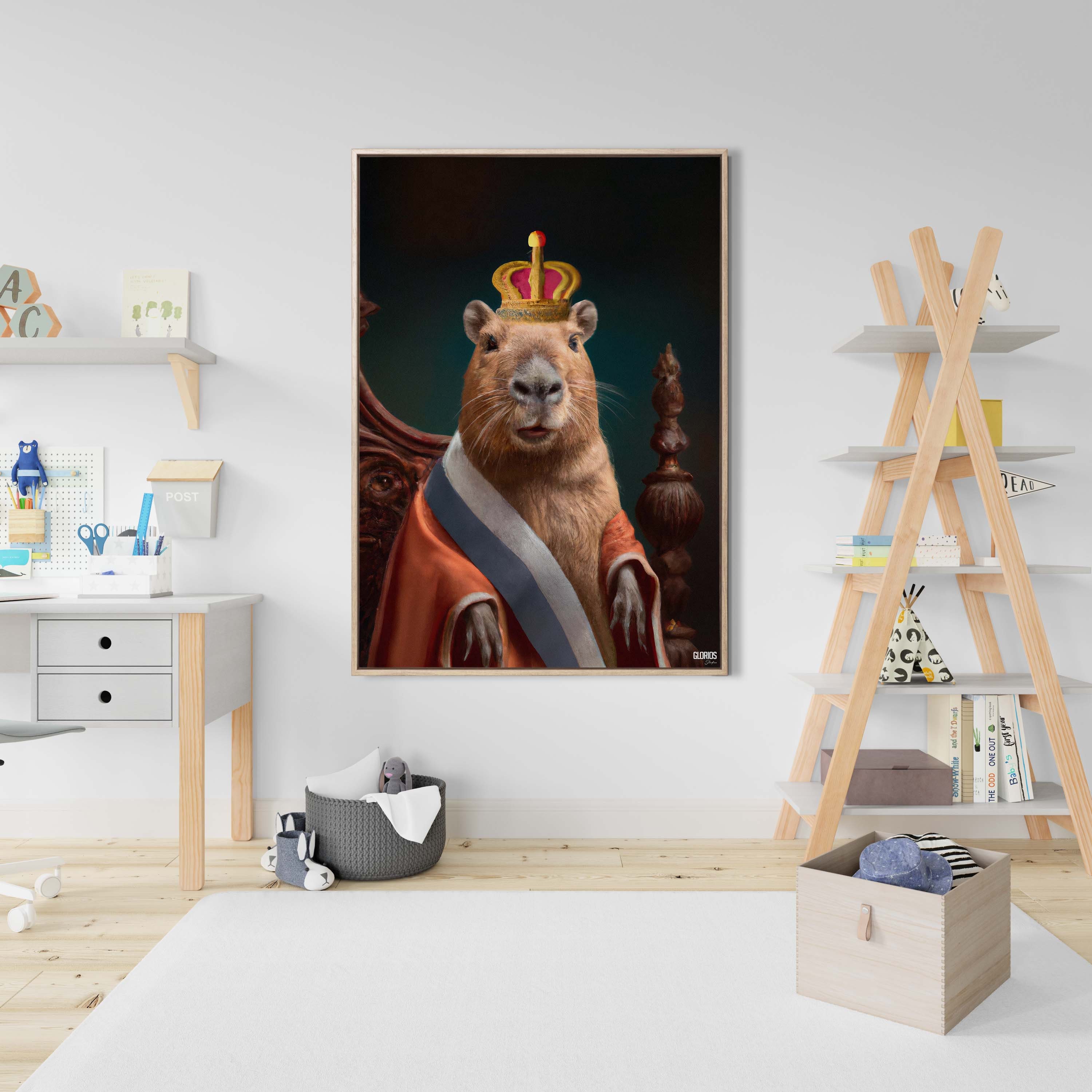 King Capybara Poster, Wall Art, High Quality Poster sold by Thien | SKU ...