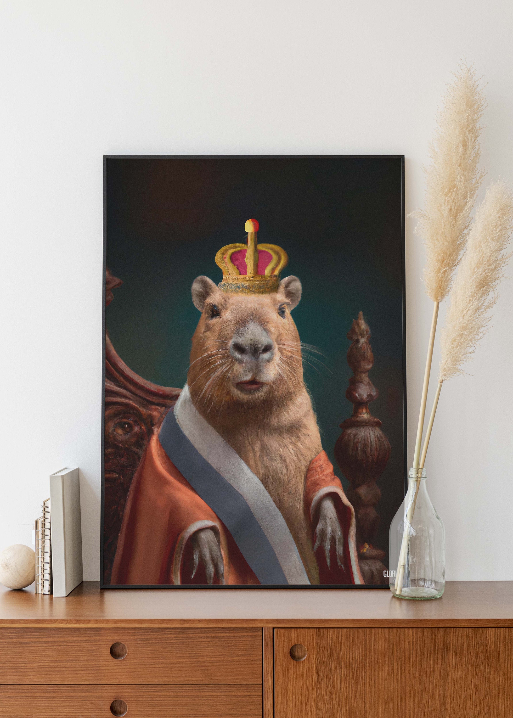 King Capybara Poster, Wall Art, High Quality Poster sold by Thien | SKU ...