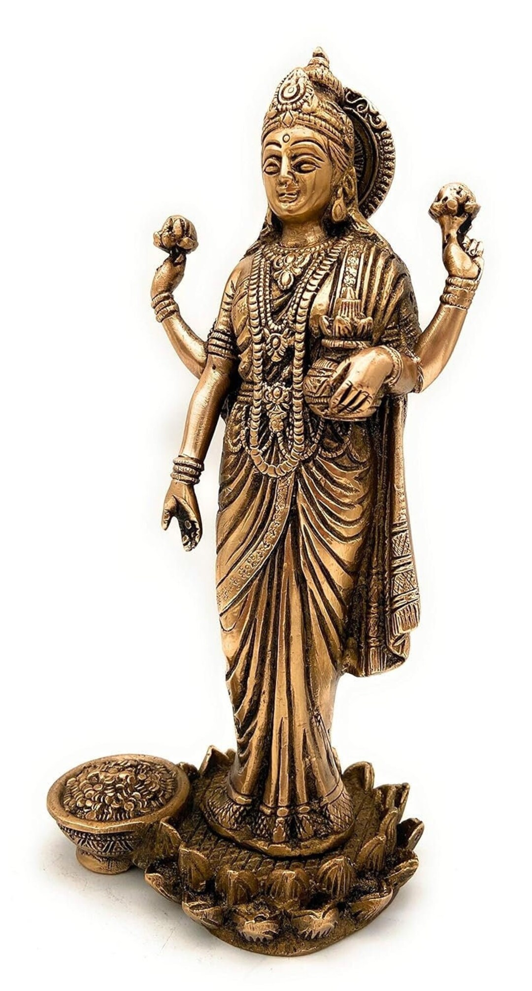 Brass Laxmi Idol Brass Lakshmi Statue Murti Goddess Maha Etsy