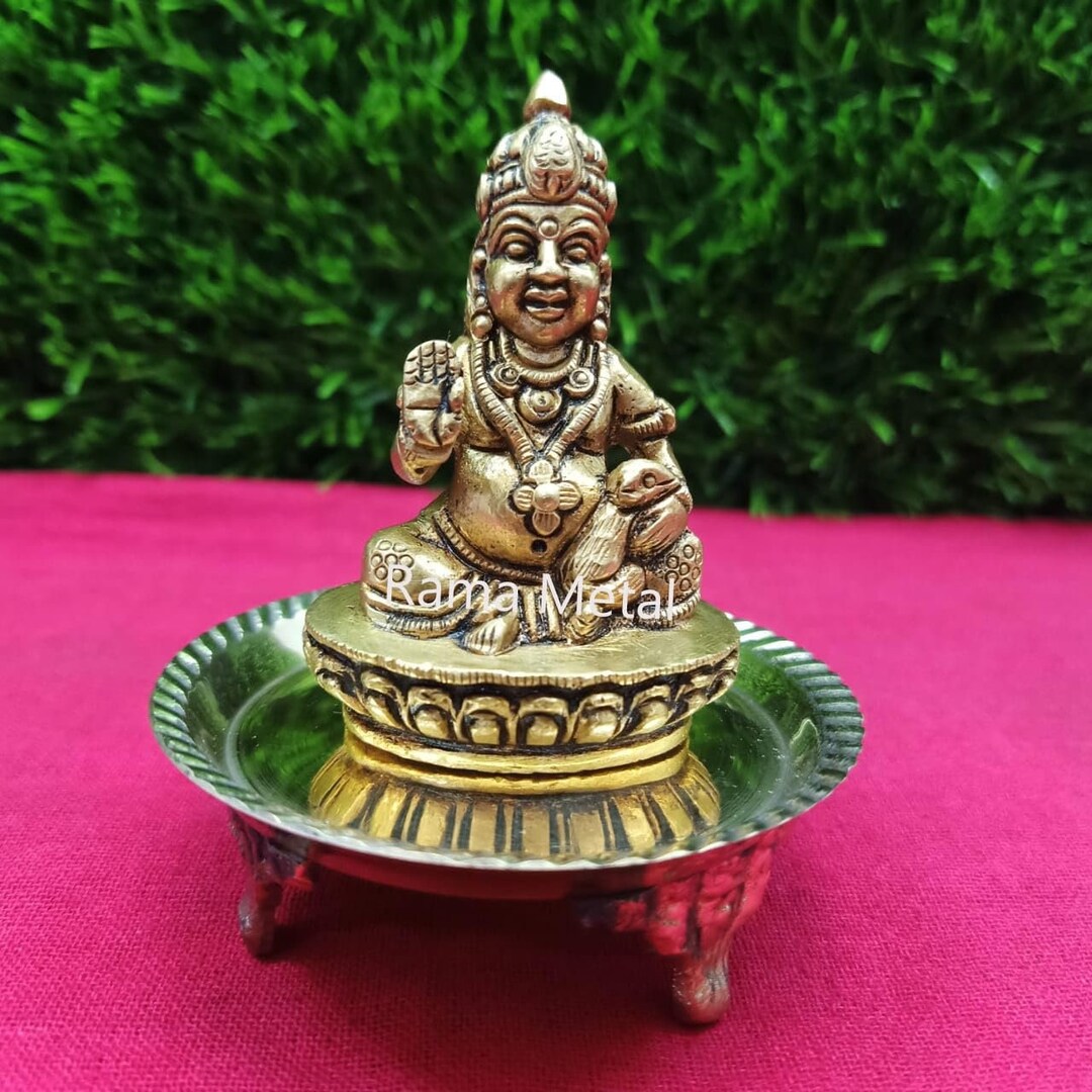 Brass Kuber Statue Kuber Maharaj Idol & Brass Chowki Stand - Etsy