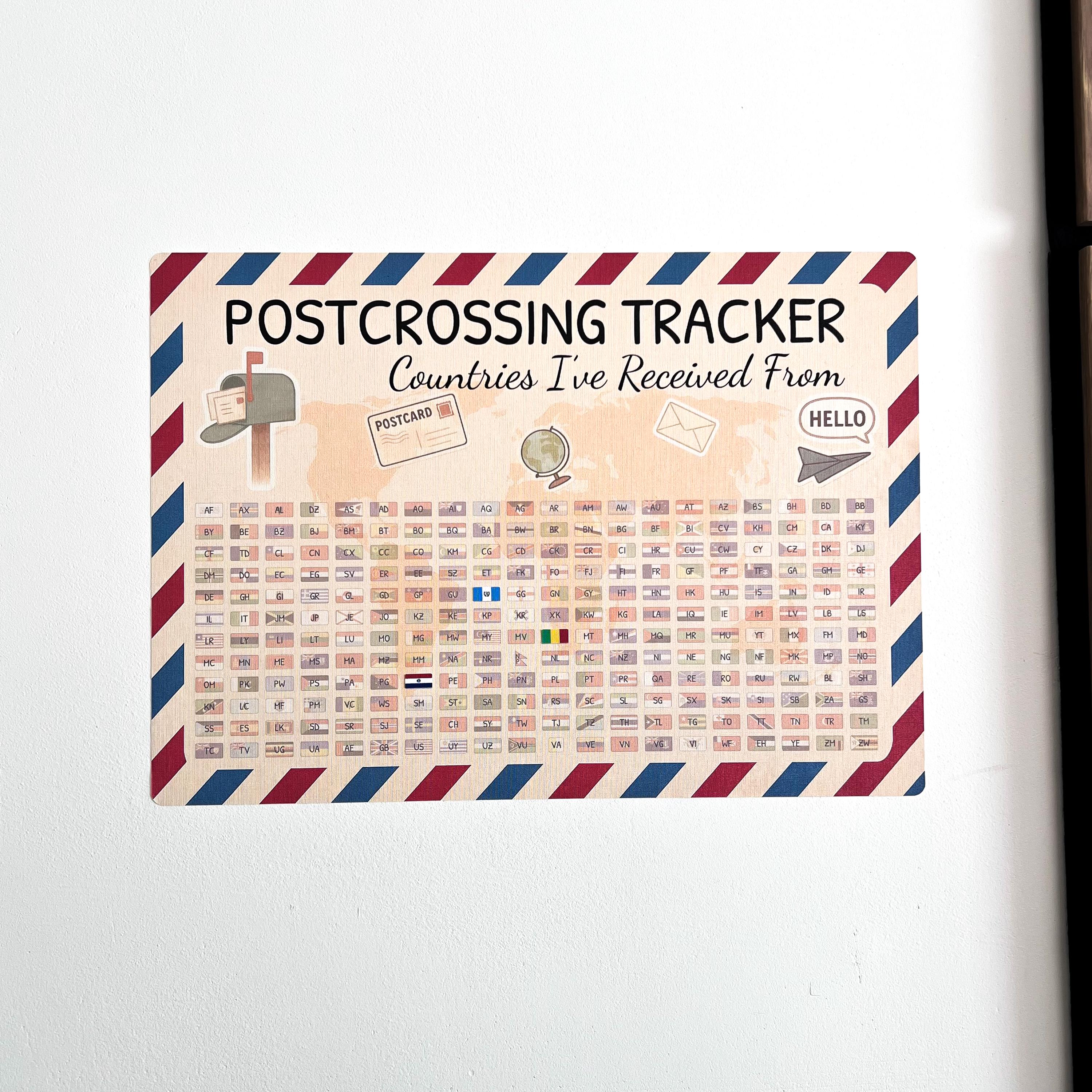 Postcrossing Gift | Wall Sticker Poster for Tracking Postcards ...