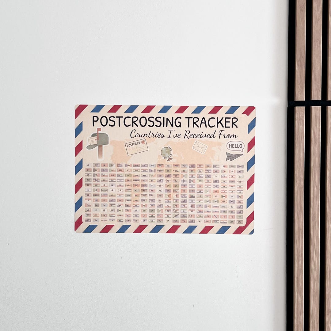 Postcrossing Wall Sticker Poster | Collectible Country Tracker With ...