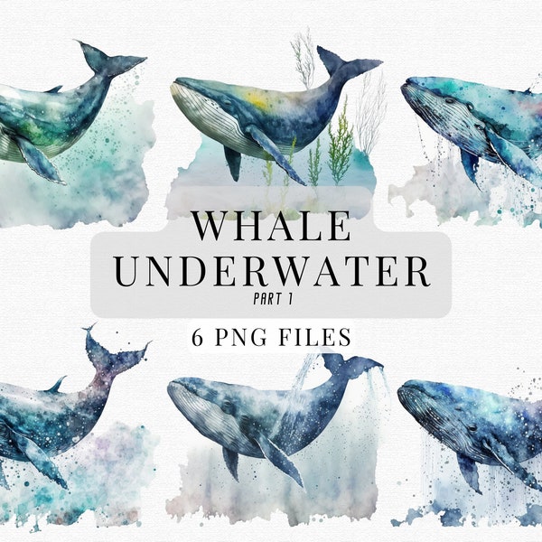 Blue Whale Clipart - Etsy